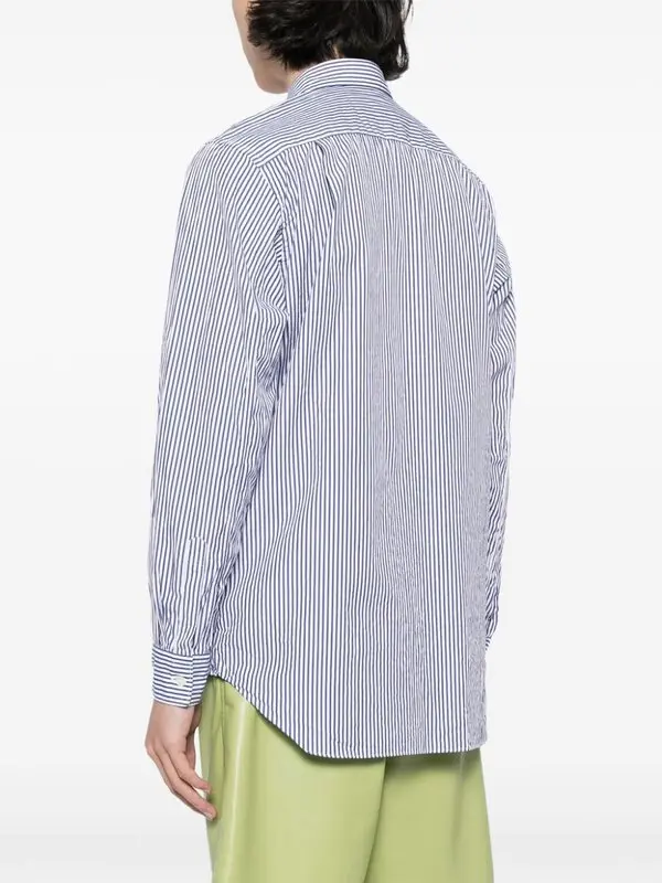 Play Comme Des Garcon Logo-patch Cotton Shirt - Blue