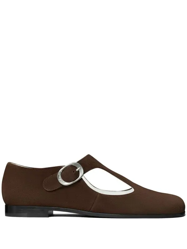 Tory Burch Violet T-strap Loafers - Brown