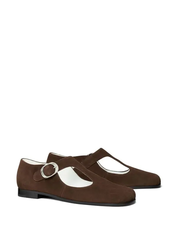 Tory Burch Violet T-strap Loafers - Brown