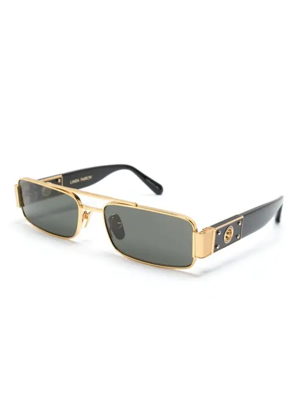 Linda Farrow Joey Rectangle-frame Sunglasses - Black