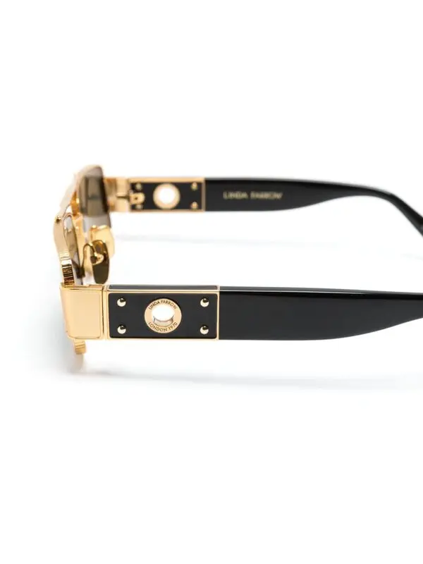 Linda Farrow Joey Rectangle-frame Sunglasses - Black