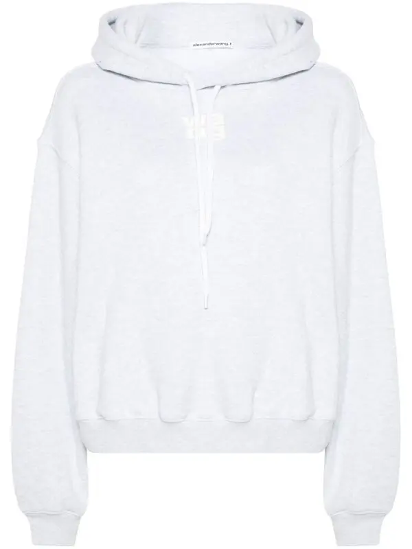 Alexander Wang Logo-print Cotton Hoodie - Grey