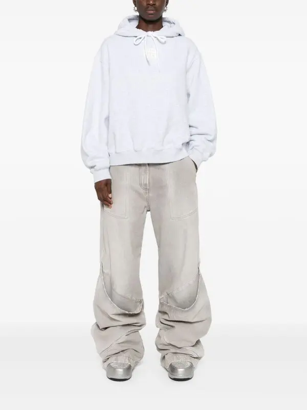 Alexander Wang Logo-print Cotton Hoodie - Grey