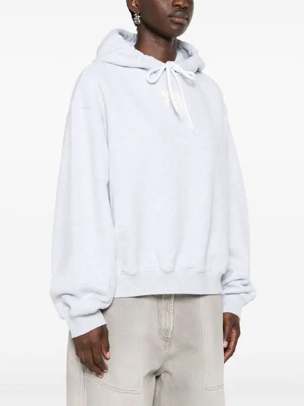 Alexander Wang Logo-print Cotton Hoodie - Grey