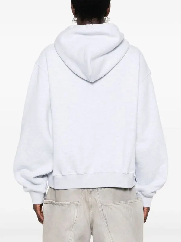 Alexander Wang Logo-print Cotton Hoodie - Grey