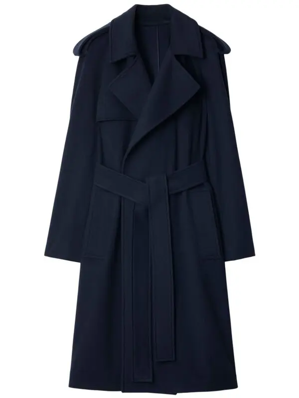 Burberry Notched-lapel Cashmere Coat - Blue