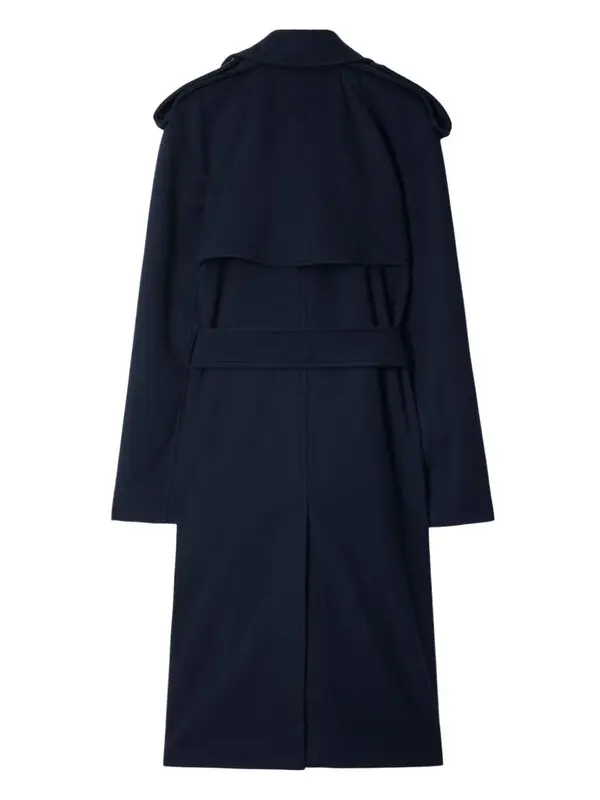 Burberry Notched-lapel Cashmere Coat - Blue