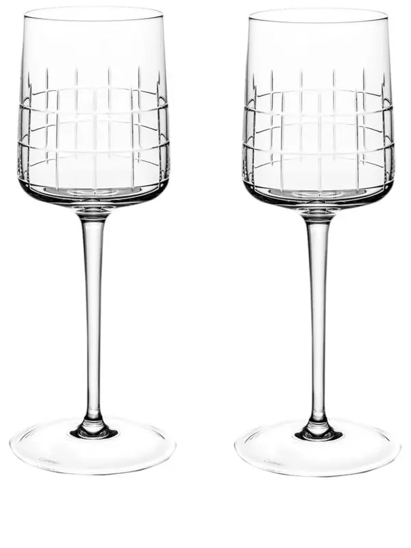 Christofle Graphik Wine Glasses - White