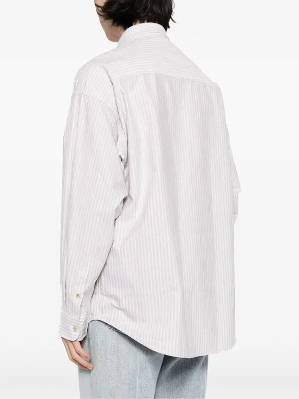 AAPE BY *A BATHING APE Striped Cotton Shirt - Neutrals