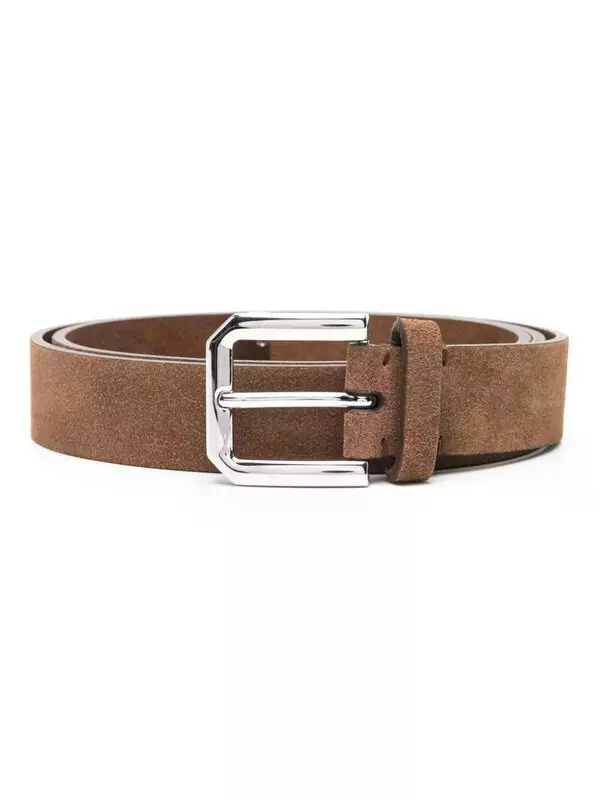 Brunello Cucinelli Suede Buckle Belt - Brown