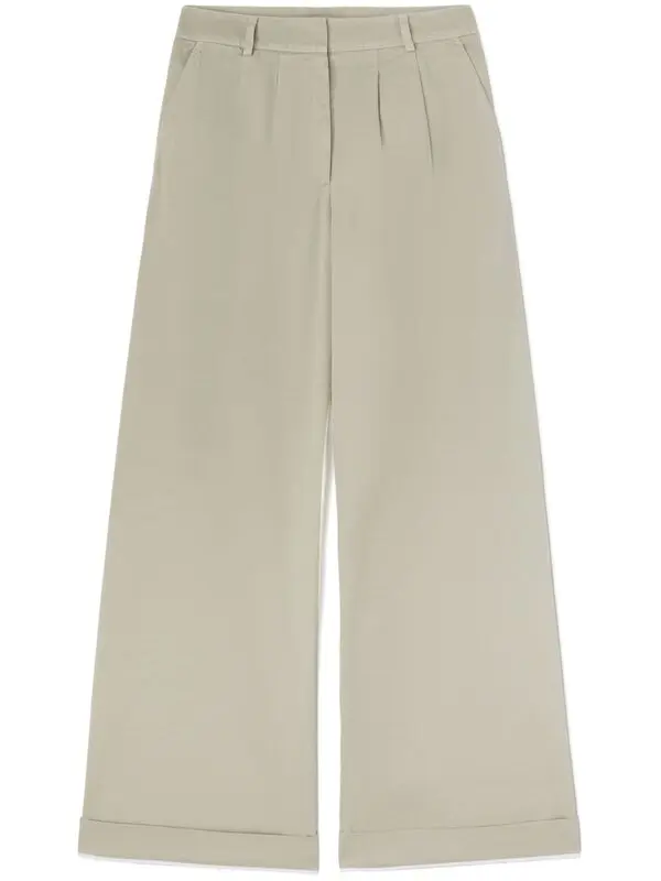 Palm Angels Gb Label Wide-leg Trousers - Neutrals