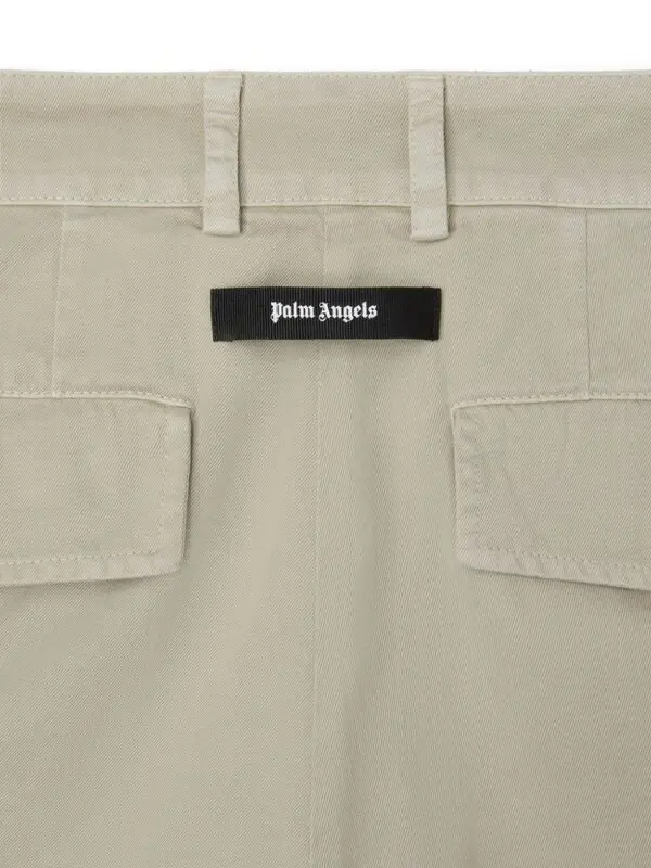Palm Angels Gb Label Wide-leg Trousers - Neutrals
