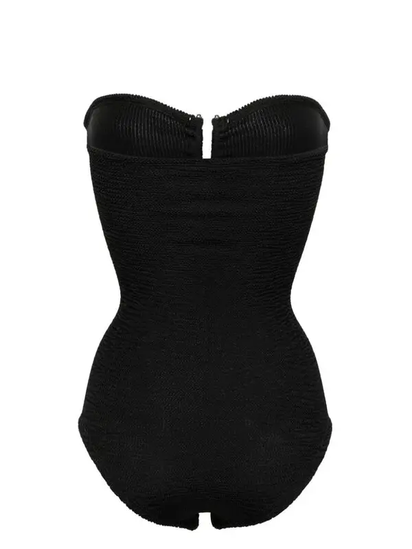 PARAMIDONNA Frida Seersucker Swimsuit - Black