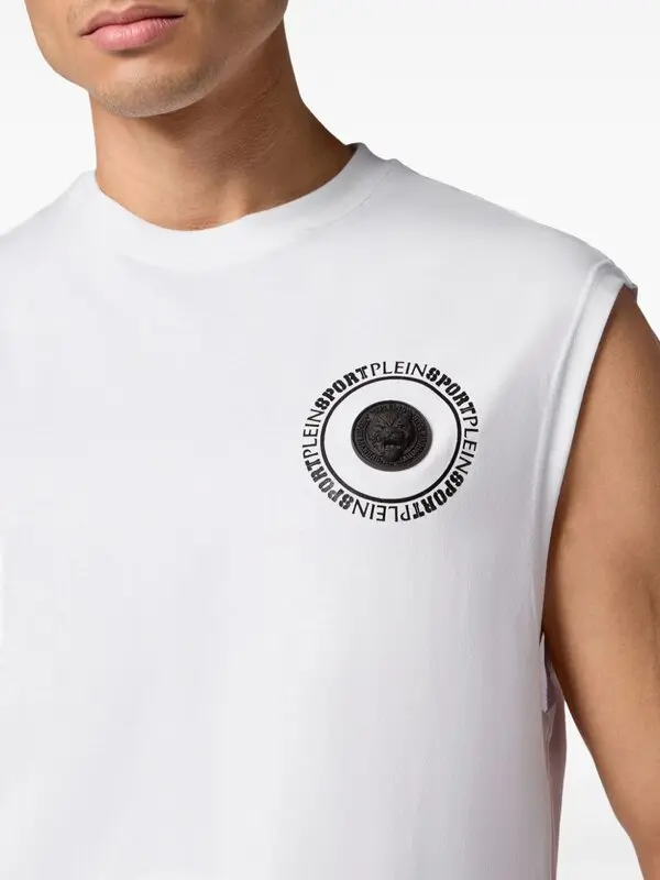PLEIN SPORT Logo Appliqué Crew Neck Tank Top