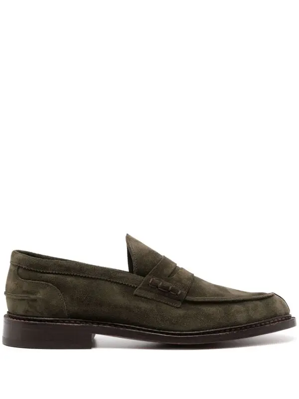 TRICKER'S Adam Suede Penny Loafers - Green
