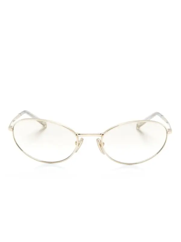 Prada Oval-frame Sunglasses - Gold