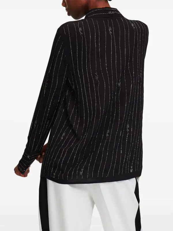 Karl Lagerfeld Pinstriped Rhinestone-embellished Shirt