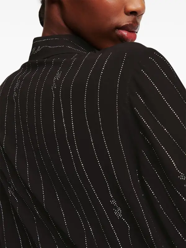 Karl Lagerfeld Pinstriped Rhinestone-embellished Shirt