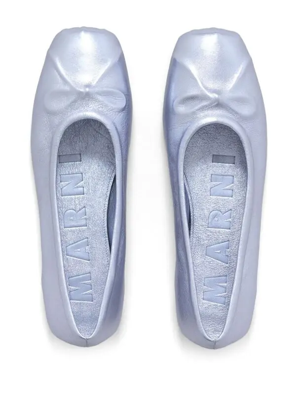 Marni Metallic Ballerina Shoes - Blue