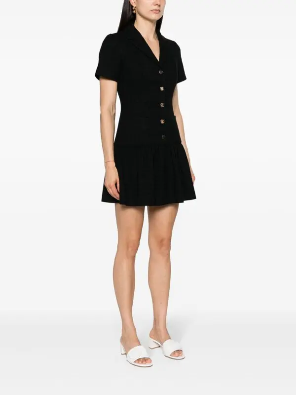 open lace back dress Donna Karan Women's Tweed Sleeveless Midi Peplum Dress in Black main image 0