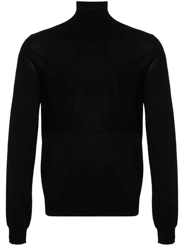 JIL SANDER Virgin Wool Fine-knit Jumper - Black