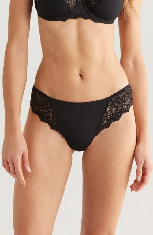 Simone Perele Caresse' Lace Tanga Briefs - Black