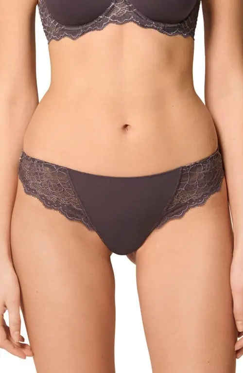 Simone Perele Caresse' Lace Tanga Briefs - Graphite Grey