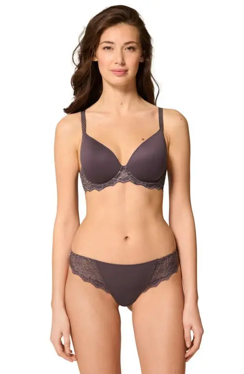 Simone Perele Caresse' Lace Tanga Briefs - Graphite Grey