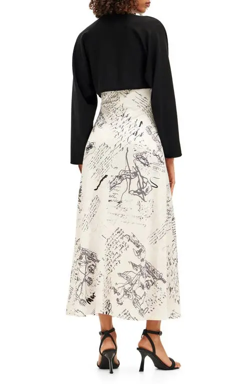 Desigual Letters Print Slipdress & Crop Sweater