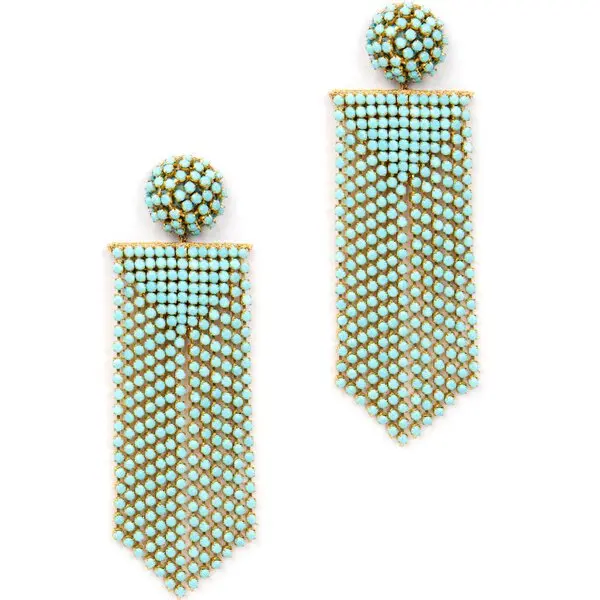 Deepa Gurnani Fanning Drop Earrings - Turquoise