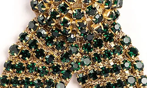 Deepa Gurnani Shyna Crystal Drop Earrings - Emerald