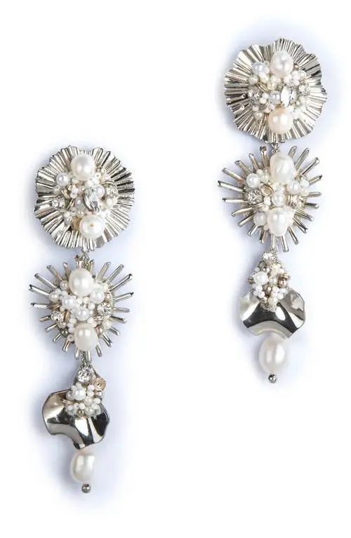 Deepa Gurnani Carissa Drop Earrings - Silver