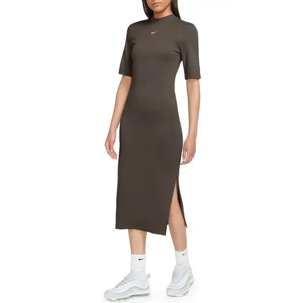 Casual Knee Length Shirt Dress The Organic Cotton Weekend Tee Dress Black   Everlane
