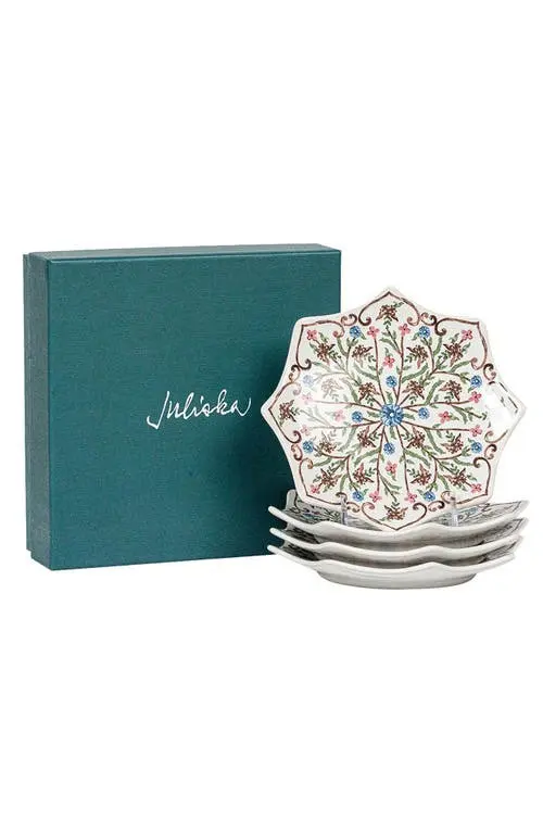 JULISKA Villa Seville Set Of Four Scalloped Cocktail Plates