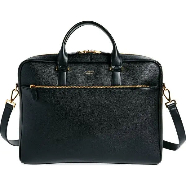 TOM FORD Leather Briefcase - Black