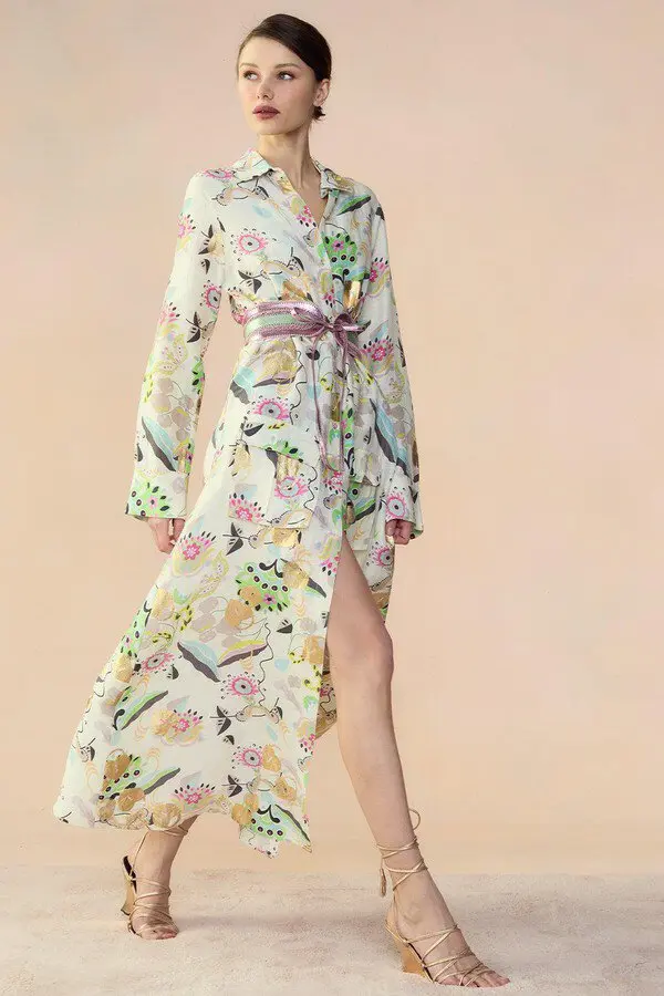 chinese dress ladies Long Linen Shirt Dress main image 1