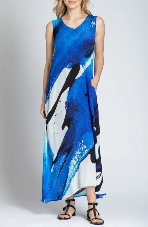 white christmas dresses Petite Sleeveless Chiffon Belted Dress - Navy Floral main image 1