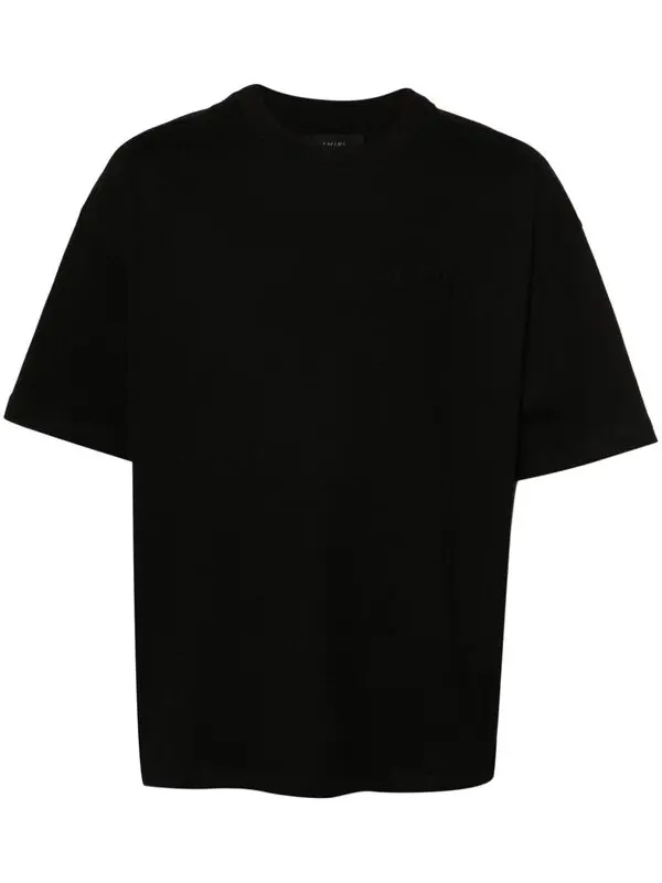 Amiri Logo-embroidered Cotton T-shirt - Black