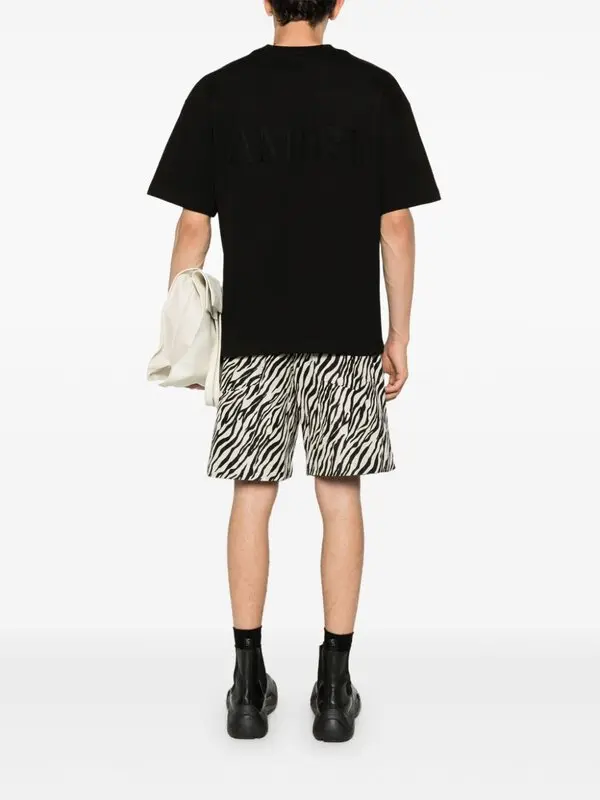 Amiri Logo-embroidered Cotton T-shirt - Black
