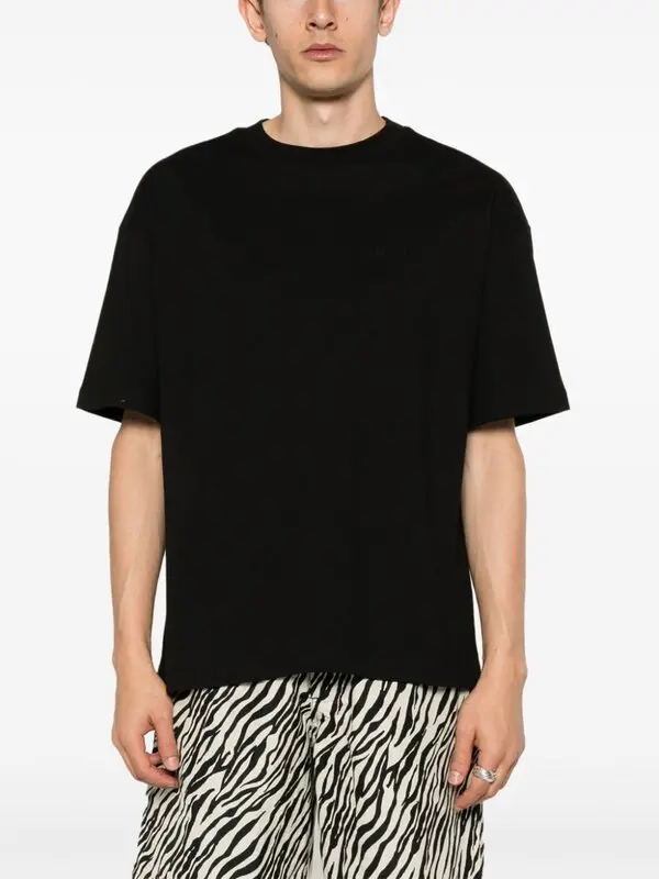 Amiri Logo-embroidered Cotton T-shirt - Black