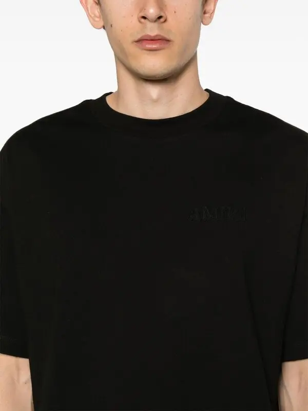 Amiri Logo-embroidered Cotton T-shirt - Black