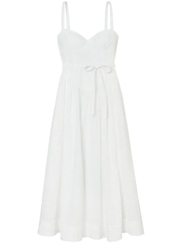 Tory Burch Broderie Anglaise Midi Dress In White - 66% Off | Editorialist