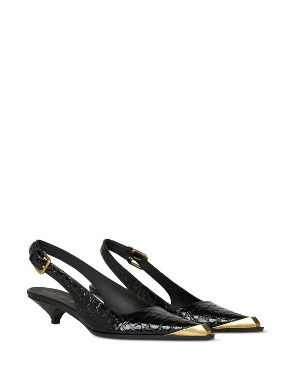 Etro Crocodile-embossed Slingback Pumps - Black