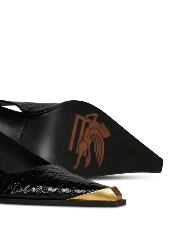 Etro Crocodile-embossed Slingback Pumps - Black