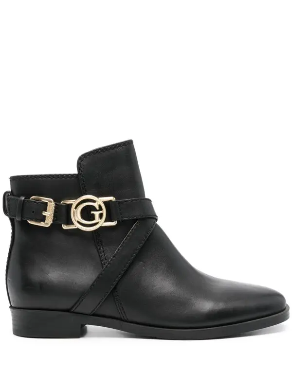 Guess Floriza Logo-plaque Leather Boots