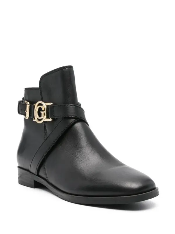 Guess Floriza Logo-plaque Leather Boots