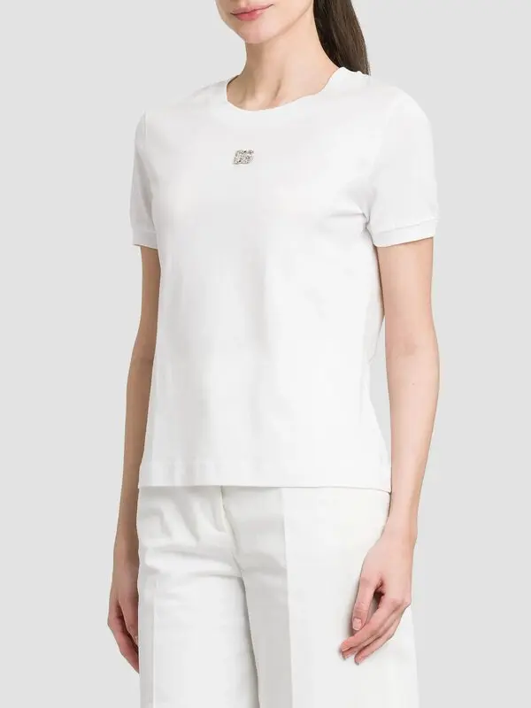 Dolce & Gabbana Embellished Dg Logo T-shirt