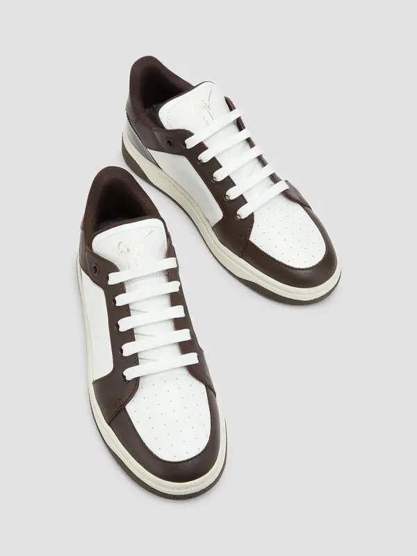 GIUSEPPE ZANOTTI Colorblocked Leather Low-top Sneakers