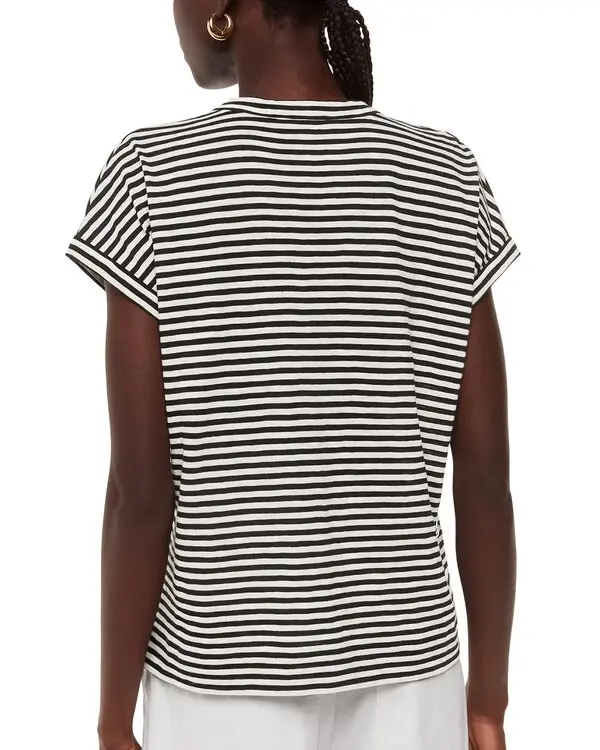 Whistles Jilly Stripe Button Front Top - Black/multi