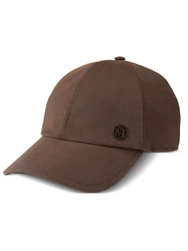 MAISON MICHEL Appliqué Logo Baseball Cap - Brown